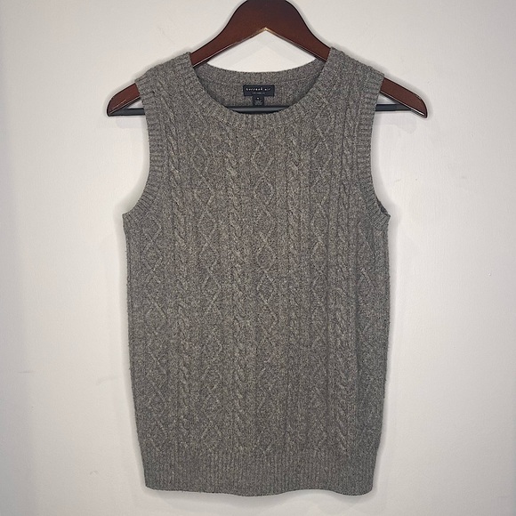 Current Air | Sweaters | Current Air Taupe Cableknit Sweater Vest ...